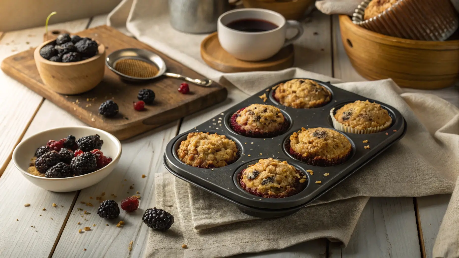 Easy Mulberry Muffins Recipe – Crunchy Top & Moist Inside - Mastered ...