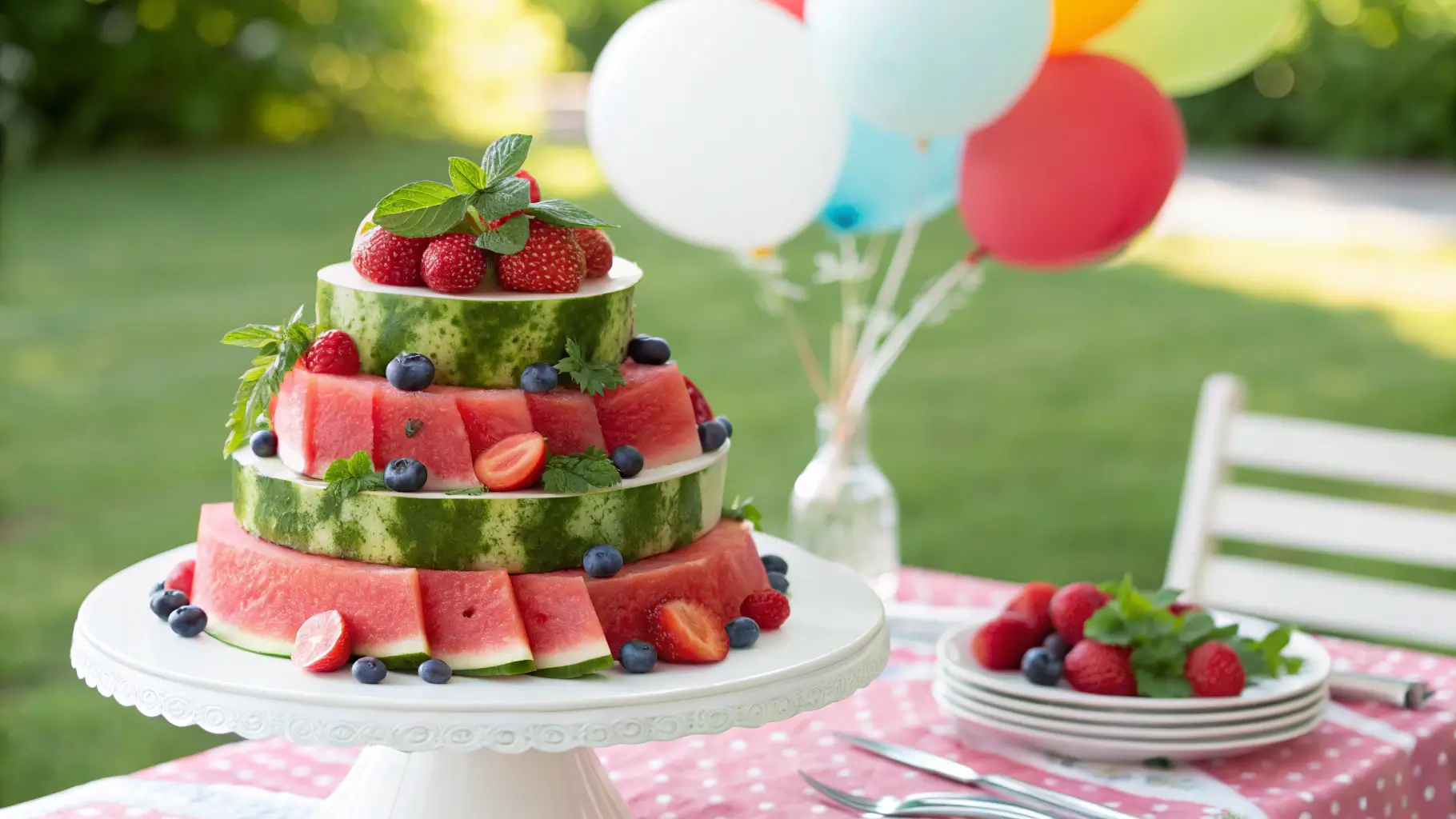 Tiered Watermelon Birthday Cake for Kids' Parties: A Fun, Fruity ...