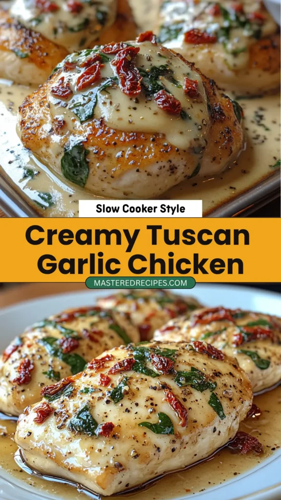 Slow Cooker Tuscan Garlic Chicken – Creamy Italian Favorite!