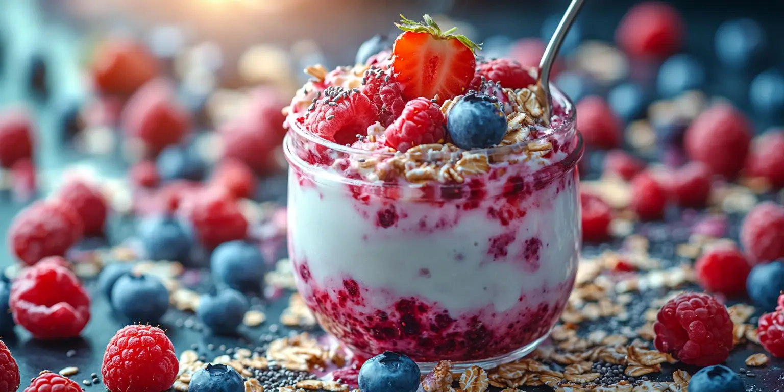 Mixed Berry Yogurt Overnight Oats Parfait - Mastered Recipes