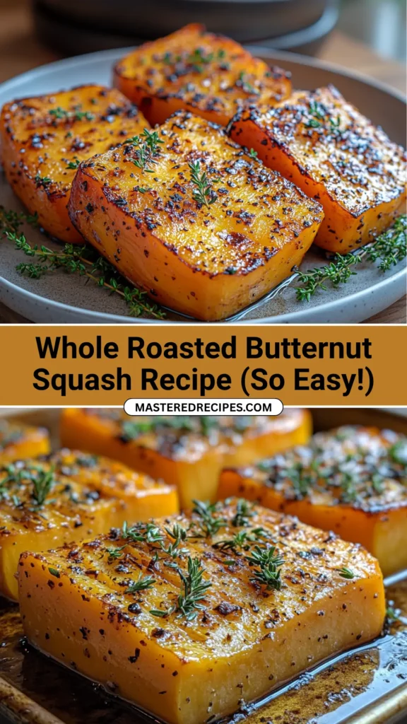 Whole Roasted Butternut Squash (Easy Prep, Big Flavor)