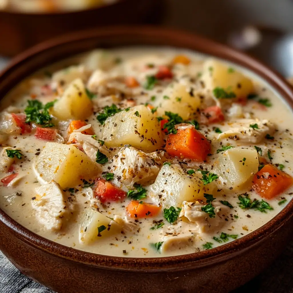 Crockpot Creamy Chicken Potato Chowder – Rich, Cozy, and Simple