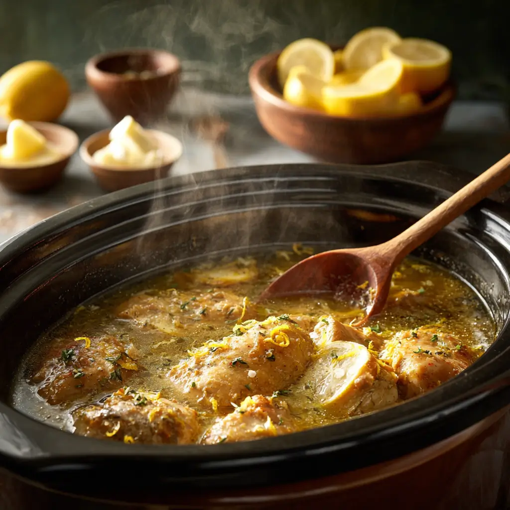 Slow Cooker Lemon Butter Chicken Melt That’s Tender and Bright